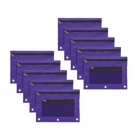 10pc B5 Cloth Eyelet File Bags – Zippered Office Storage for Documents ...