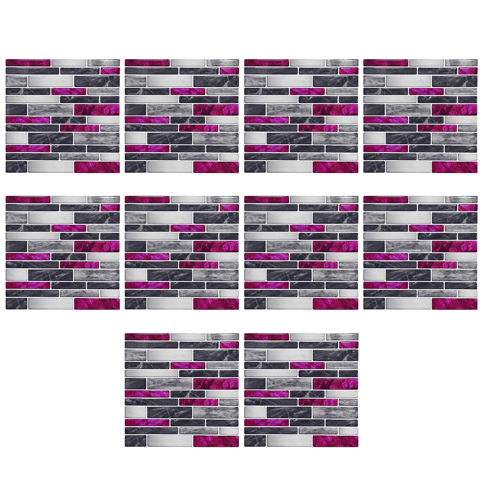 10pc Backsplash Tile Peel and Stick - 4"*4" PVC Kitchen Backsplash ...