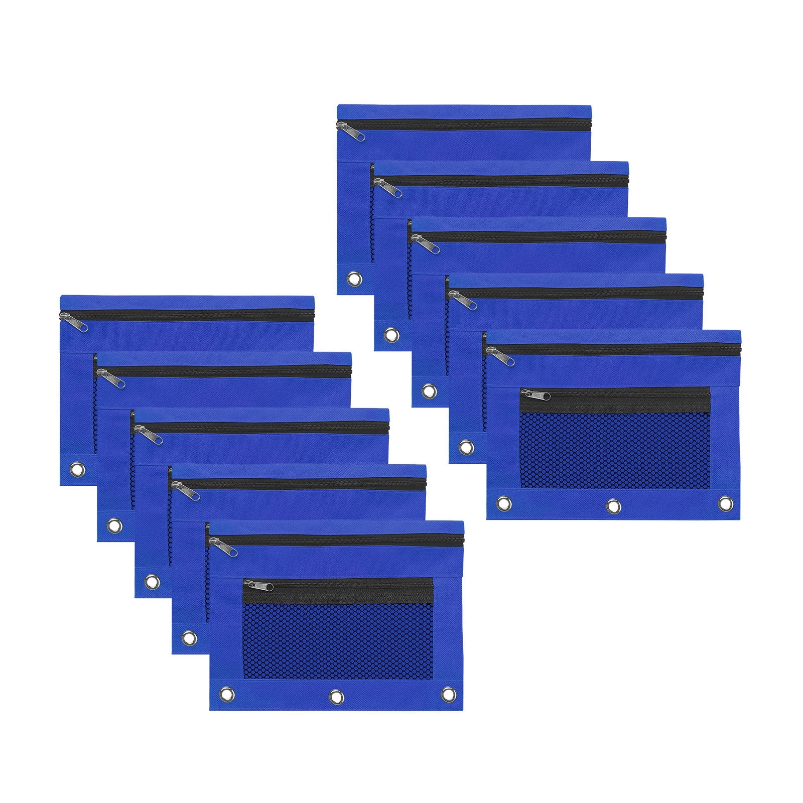 10pc Binder Pouch, B5 File Bag with Zipper Closure & 3-ring Holes ...