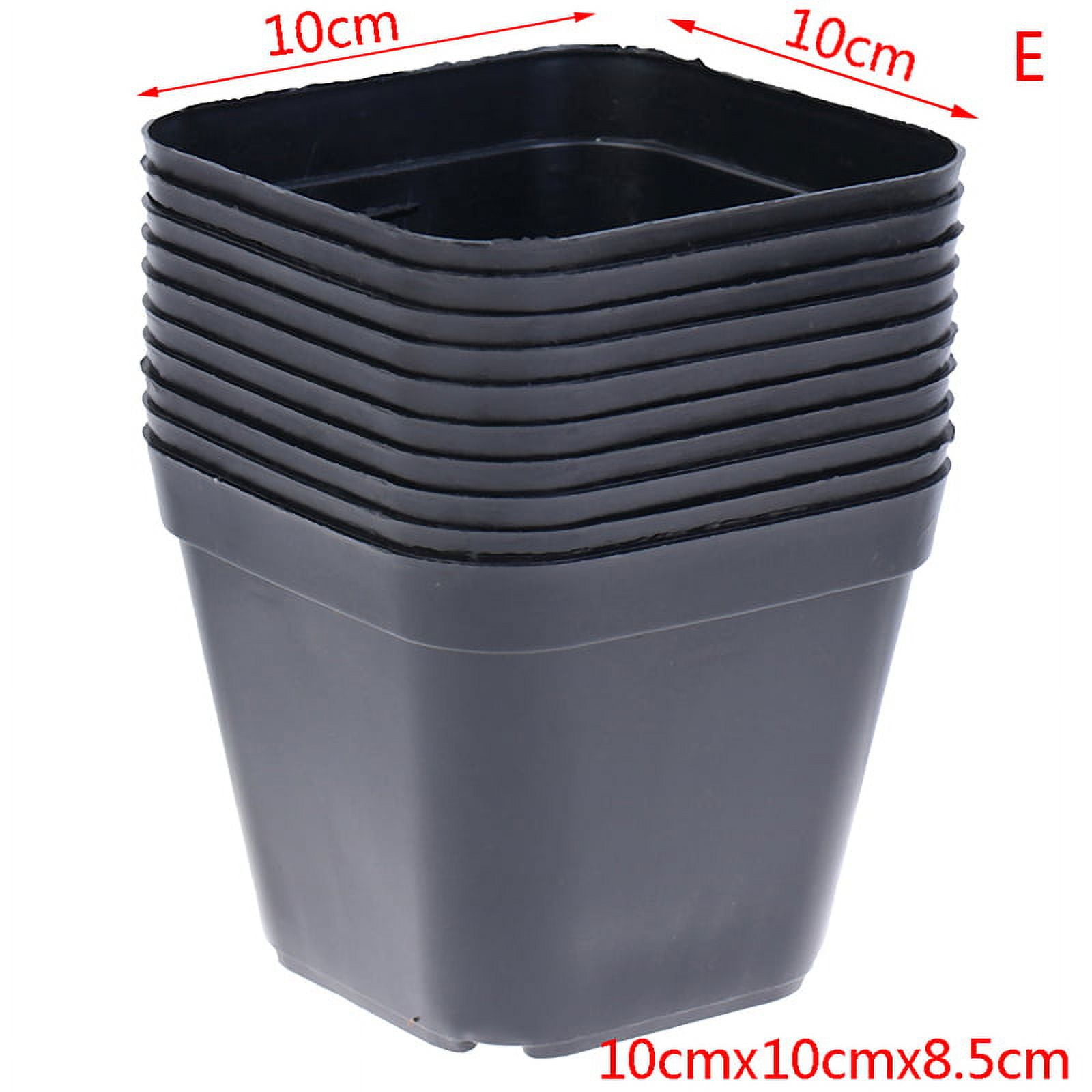 10pc Black Flower Pots Plastic Pots Small Square Pots for Succulent ...