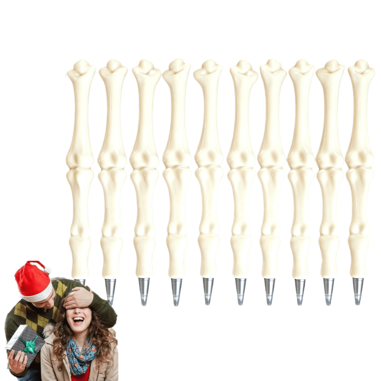10pc Bone Ballpoint Pen Creative Novelty Pens 1.0mm Black Ink Bone ...