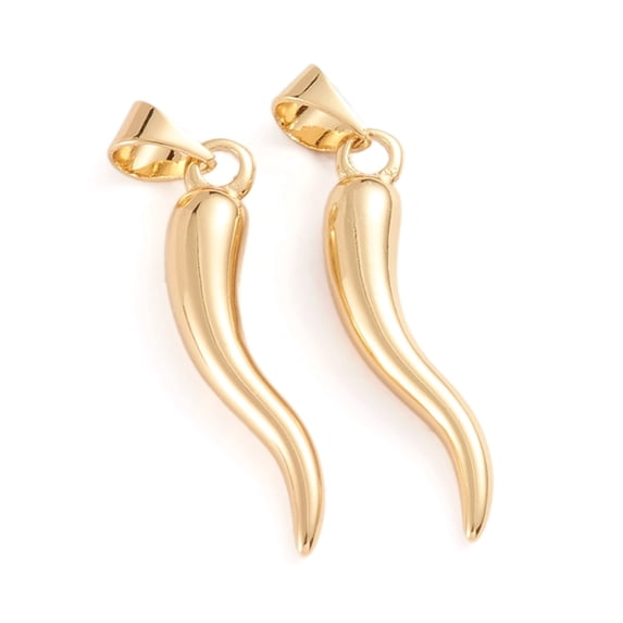 10pc Brass Pendants Horn of Plenty/Italian Horn Cornicello Charms Real ...