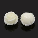 10pc Coral 3D Flower Rose Beads Dyed White 14~15x9mm Hole: 1.5mm ...