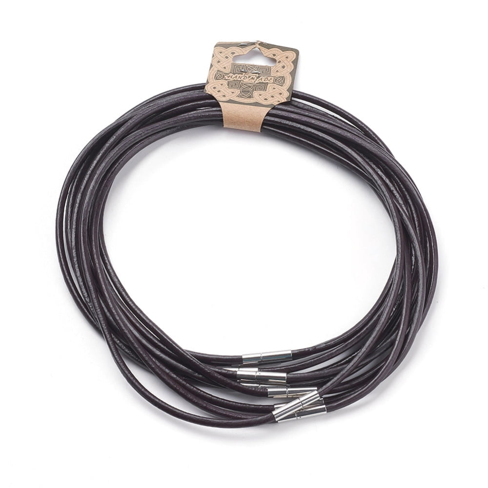 10pc Cowhide Leather Cord Necklace Making with 304 Stainless Steel ...