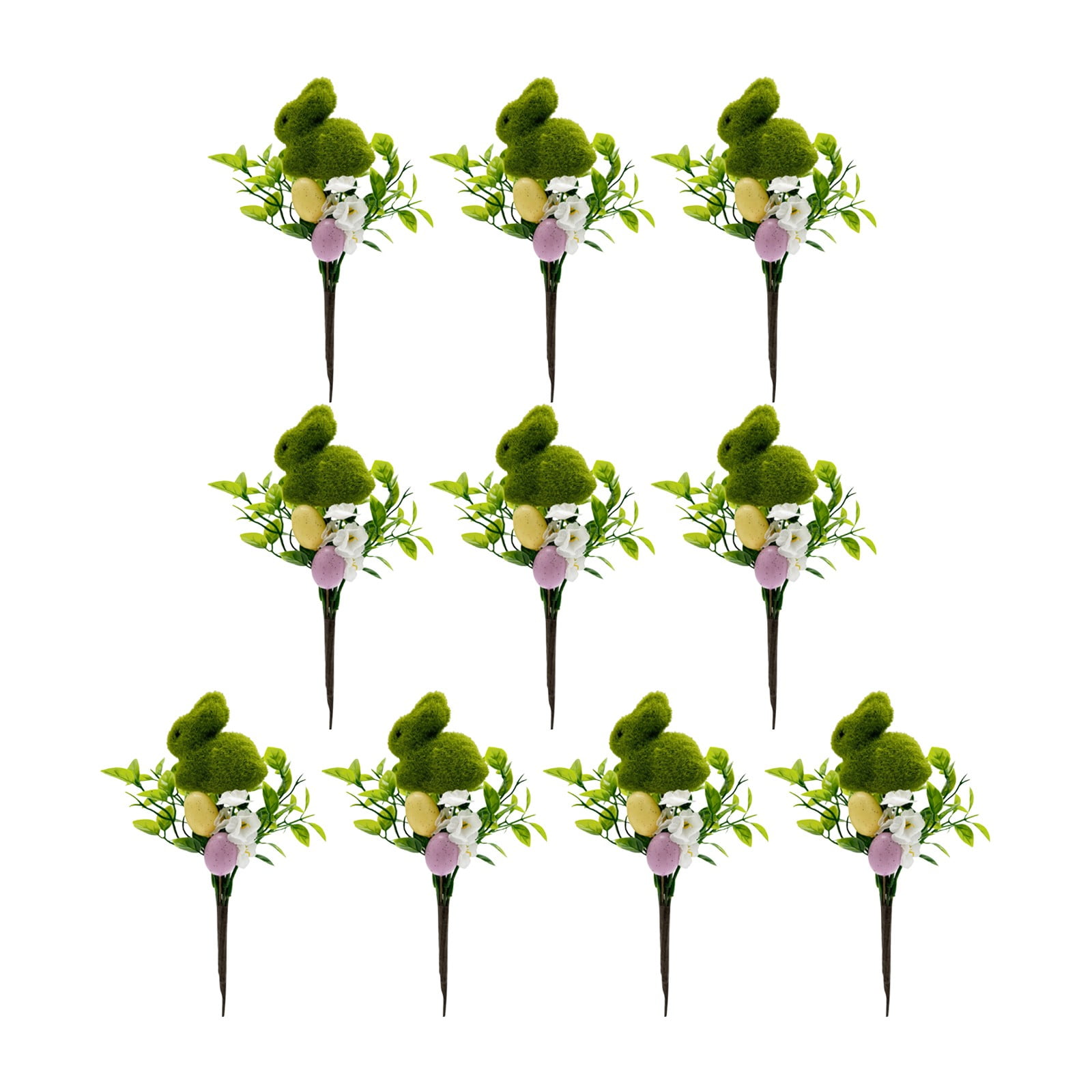 10pc Easter Egg Bunny Floral Stems – Bendable PU Simulation Flowers for ...