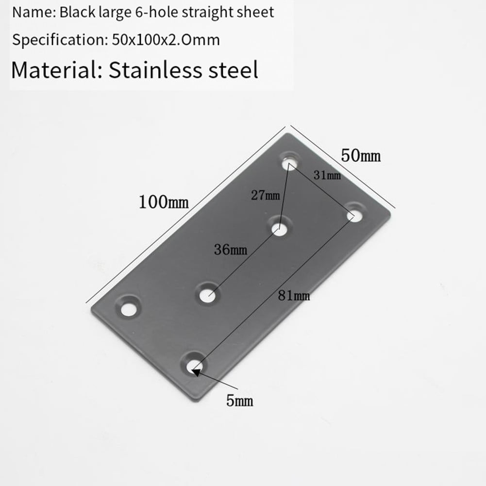 10pc Flat Brackets For Wood Fixing 100*50MM Flat Joining Plates Bracket ...