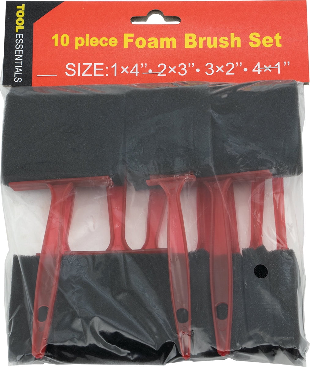 10pc Foam Brush Set Plastic Handles Paint Glue Epoxy Texturing ...