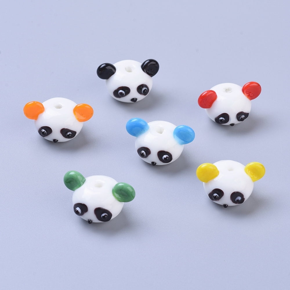 10pc Handmade Lampwork Beads Cartoon Panda Mixed Color 14.5~16x18~21 ...