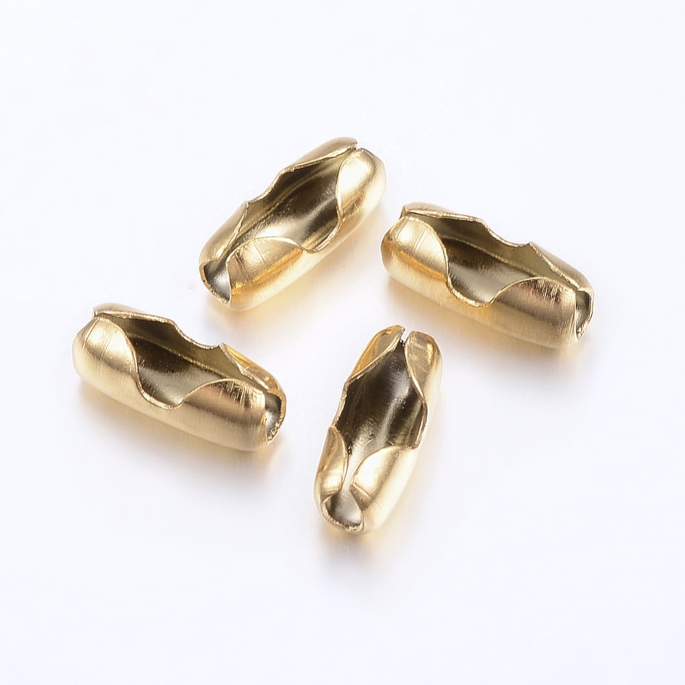 10pc Ion Plating(IP) 304 Stainless Steel Ball Chain Connectors Golden ...