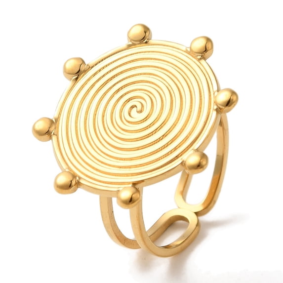 10pc Ion Plating(IP) 304 Stainless Steel Finger Rings Sun Real 18K Gold ...