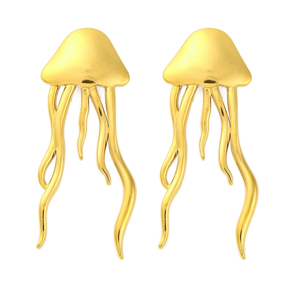 10pc Ion Plating(IP) 304 Stainless Steel Jellyfish Stud Earrings Real ...