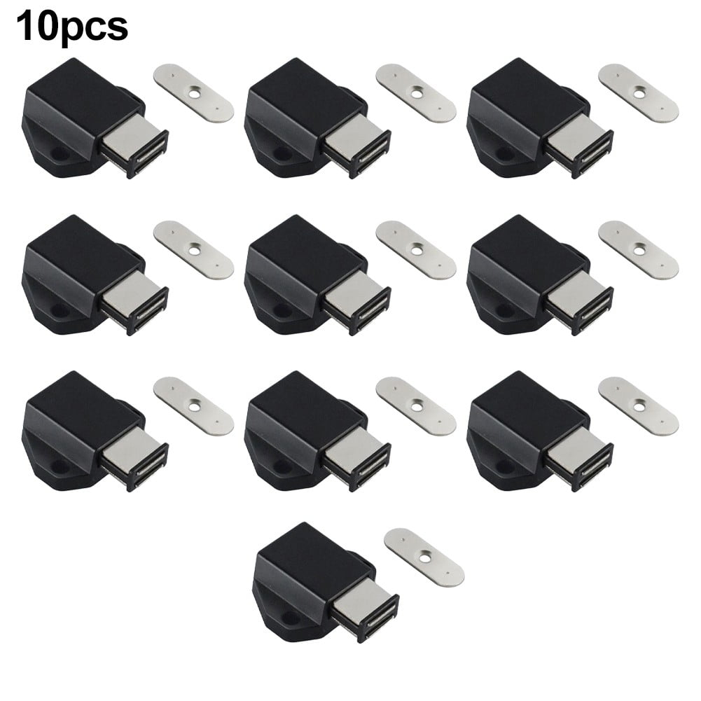 10pc Kitchen Cabinet Door Stopper Catch ABS Plastic Soft Close Magnetic ...