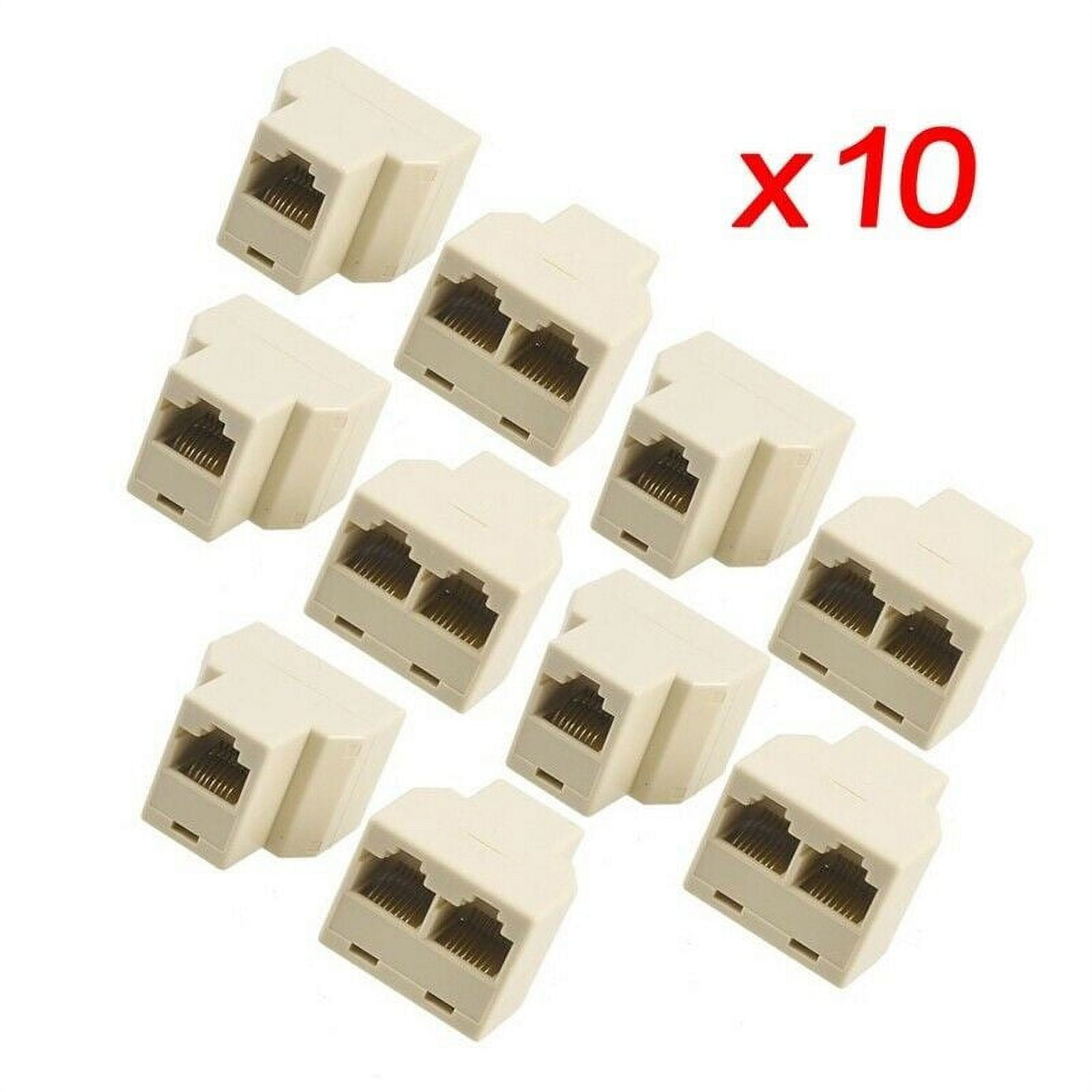 10pc/Lot 1 to 2 RJ45 CAT5/CAT5e Splitter Network Ethernet Connecter ...