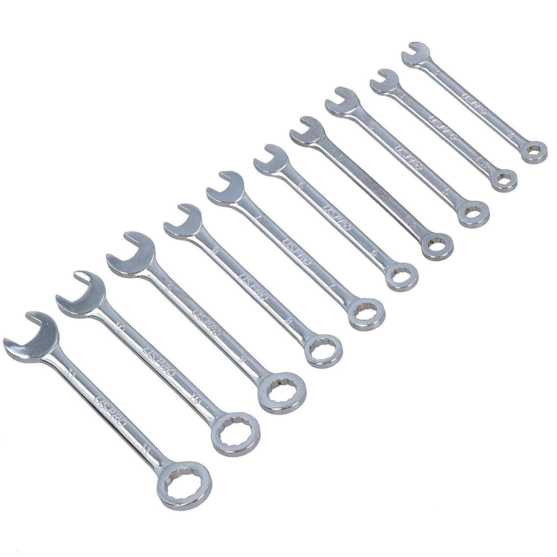 10pc Mini Equal Combination Spanner Set 4 - 11mm Micro Wrench Metric ...