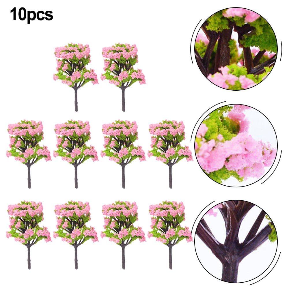 10pc Model Tree Train Railroad Scenery 1:100 HO Scale Landscape Decor ...