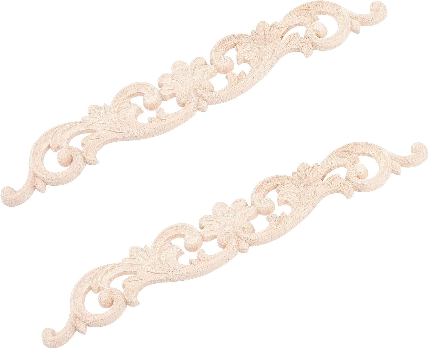 10pc Natural Solid Wood Carved Onlay Applique Craft Unpainted Onlay ...