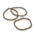10pc Natural Tiger Eye Beaded Stretch Bracelets Round Beads: 4~5mm ...