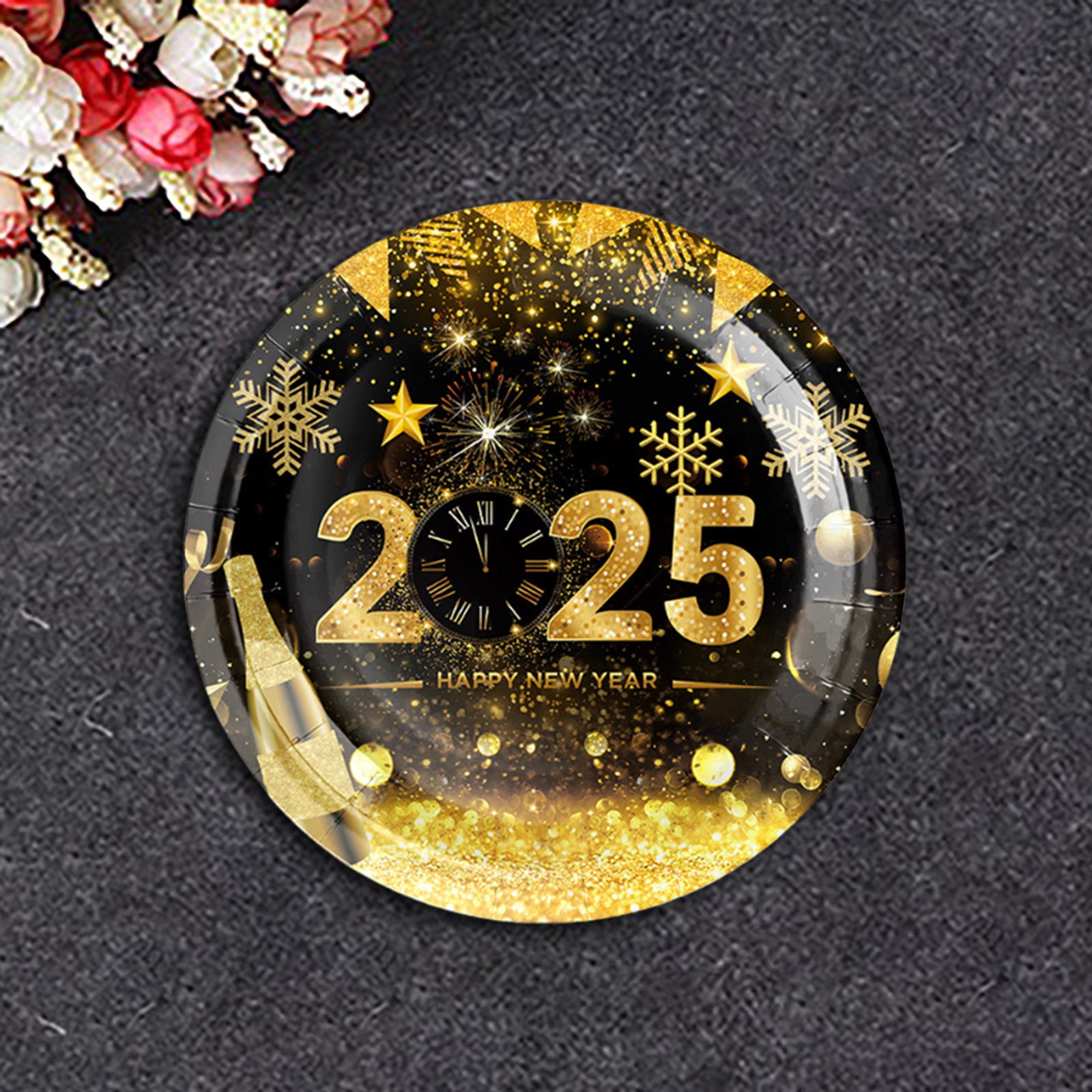 10pc New Year Paper Plates and Napkins Disposable Dinnerware Set ...