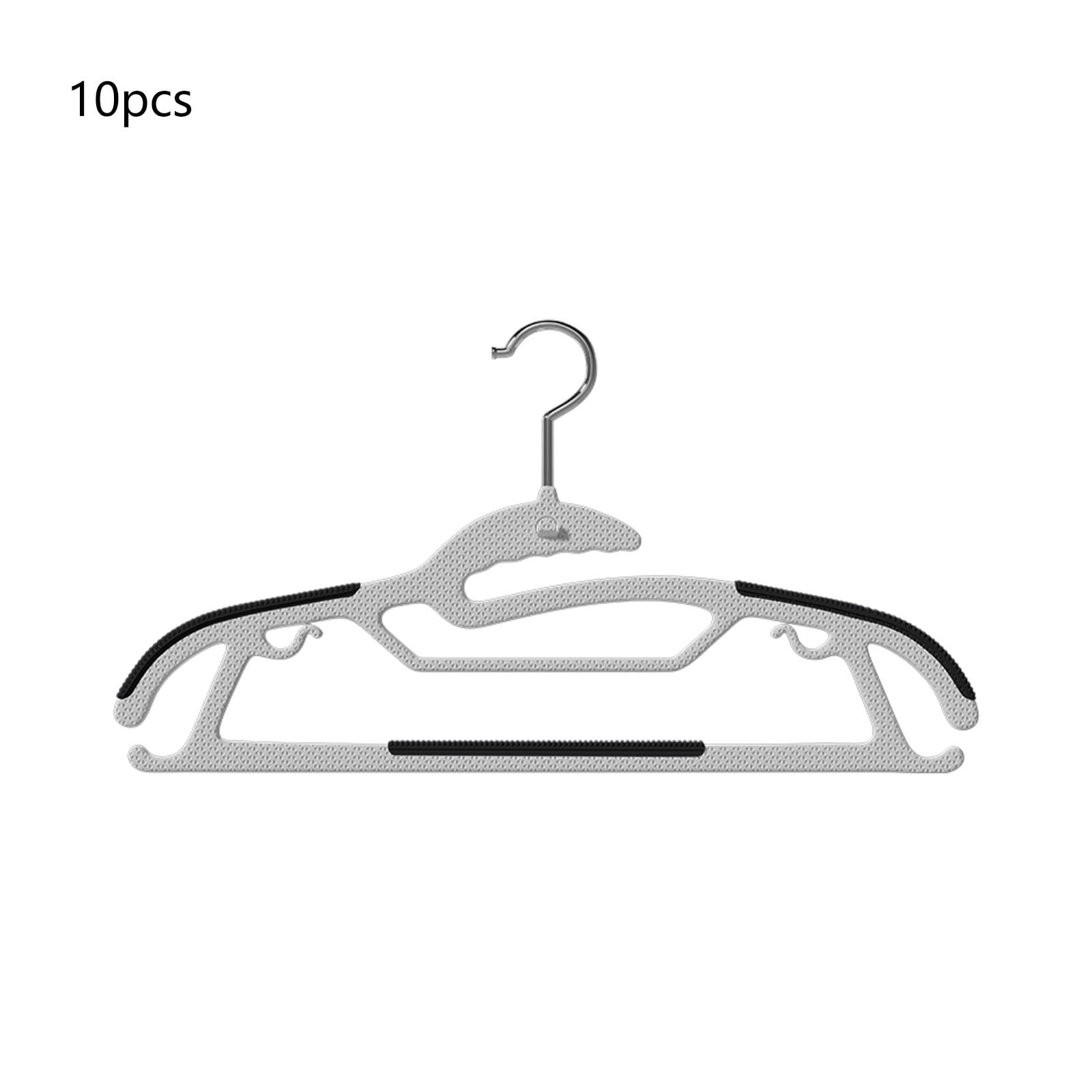 10pc Non-Slip Plastic Hangers with Space-Saving Design – Wet & Dry ...