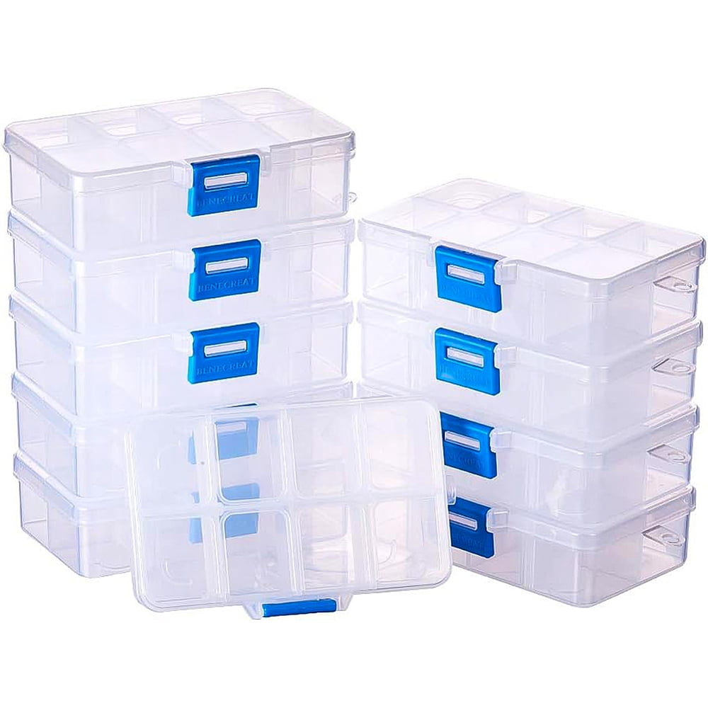 10pc Organizer Storage Plastic Boxes Rectangle White 11x7x3cm 1 ...