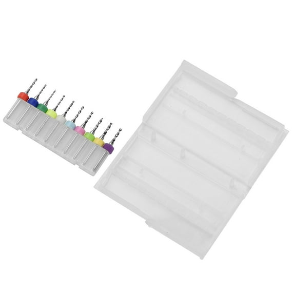 10pc PCB Drill Bit Set W/ Storage, Smooth Cutting, Reduced Breakage, 1. ...