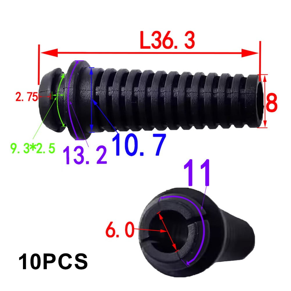 10Pc Pvc Cable Gland Connector Rubber Boot Protector Sleeve Mobile ...