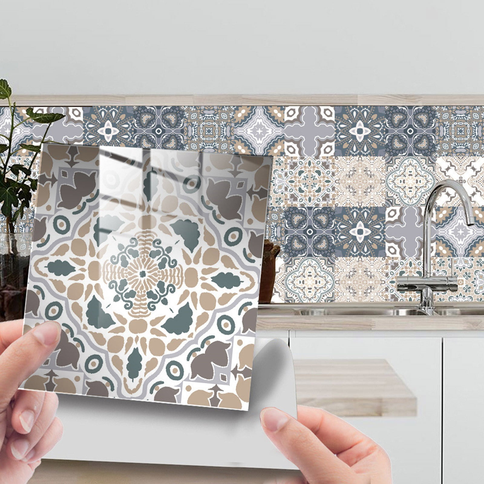 10pc Peel And Stick Ceramic Tile Paste 3D Lattice Ceramic Tile Paste ...