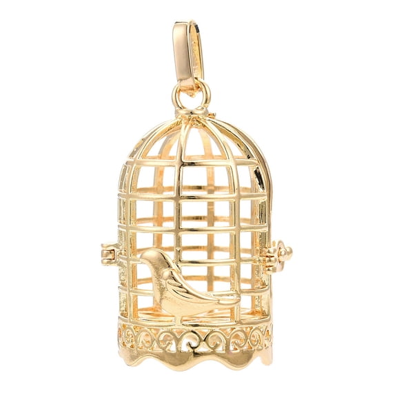 10pc Rack Plating Brass Cage Pendants For Chime Ball Pendant Necklaces ...
