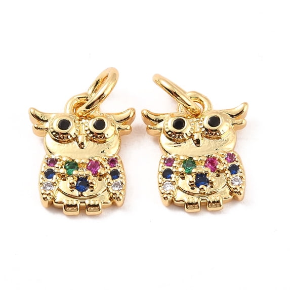 10pc Rack Plating Brass Micro Pave Cubic Zirconia Charms with Jump Ring ...