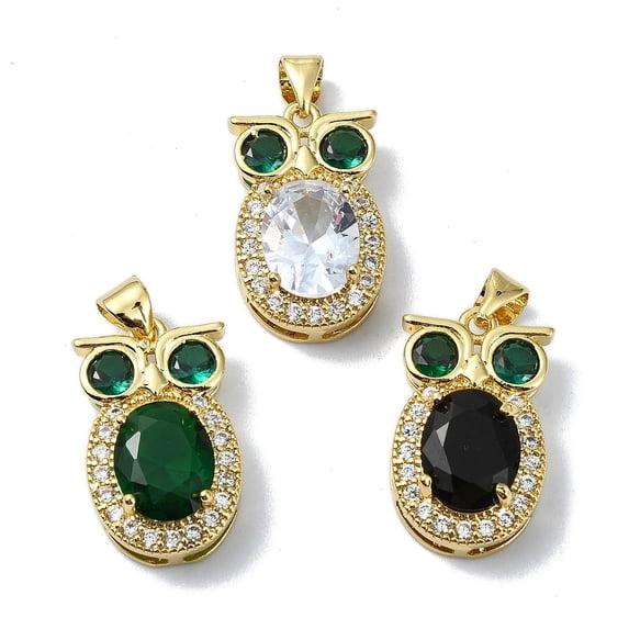 10pc Rack Plating Real 18K Gold Plated Brass Micro Pave Cubic Zirconia ...