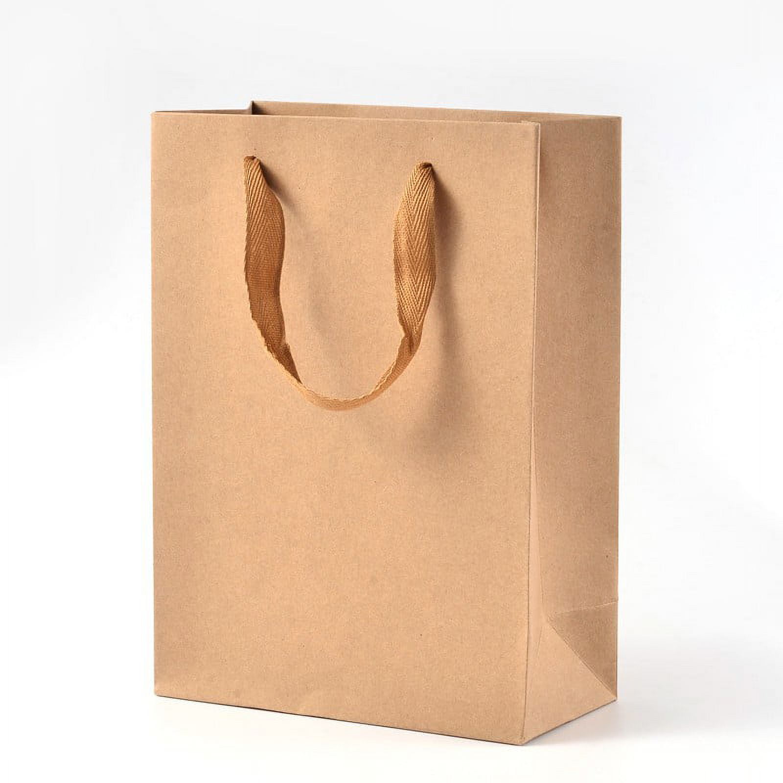 10pc Rectangle Kraft Paper Bags with Nylon Cord Handles for Retail ...