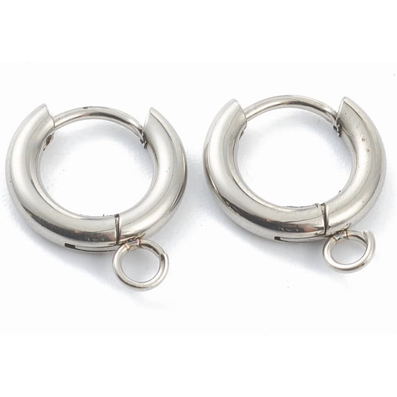 10pc Resistant 201 Stainless Steel Huggie Hoop Earring Findings with ...
