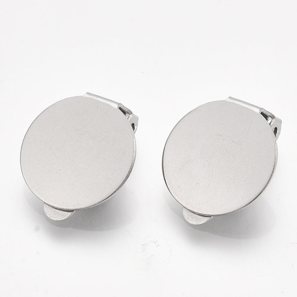 10pc Resistant 304 Stainless Steel Clip-on Earring Findings with Round ...