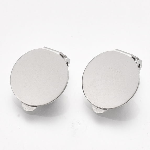10pc Resistant 304 Stainless Steel Clip-on Earring Findings with Round ...