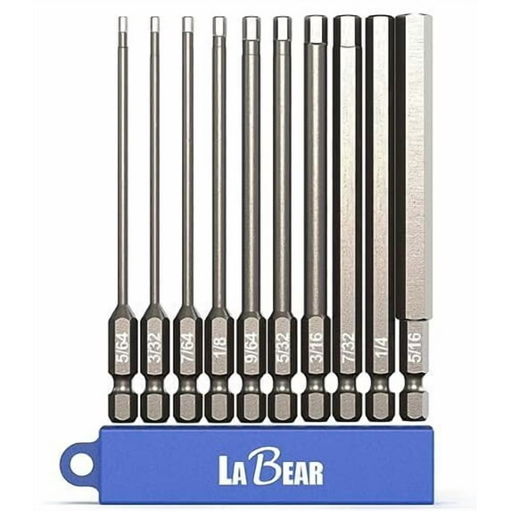 - 10pc SAE 4 inch long 1/4" Shank Hex Head Allen Wrench Screwdriver Bit ...