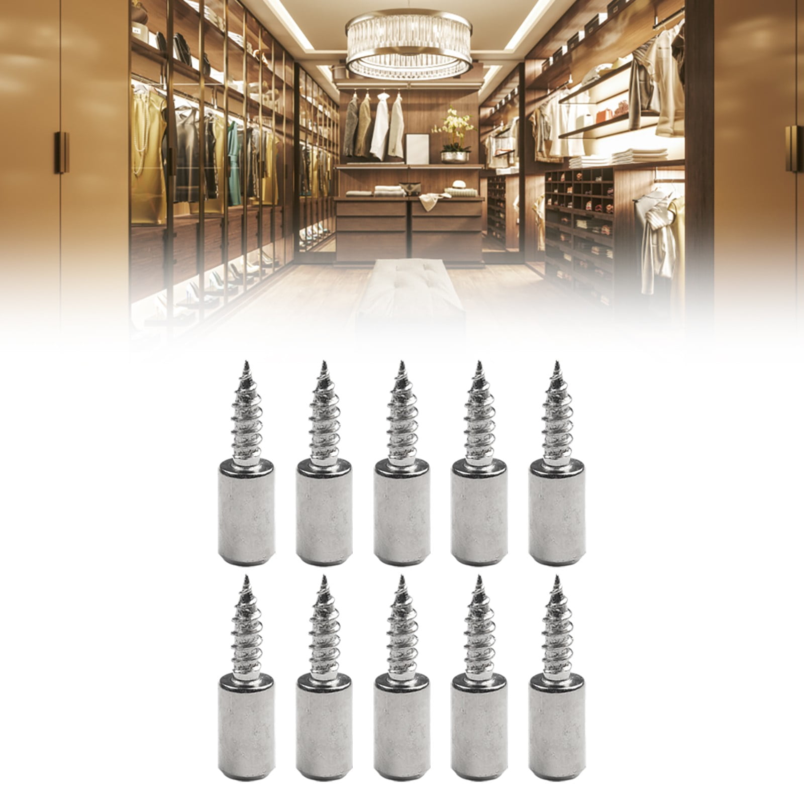 10Pc Self-Tapping Screws Cabinet Bracket Laminate Support Glass Studs ...