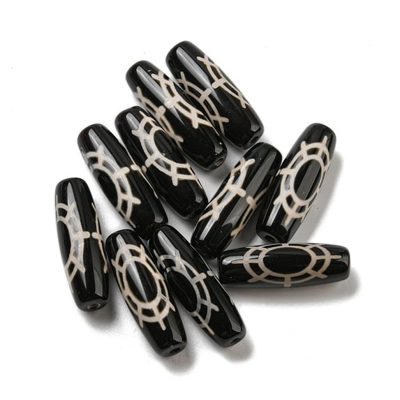 10pc Tibetan Style dZi Beads Strands Natural Dyed Agate Beads Rice ...