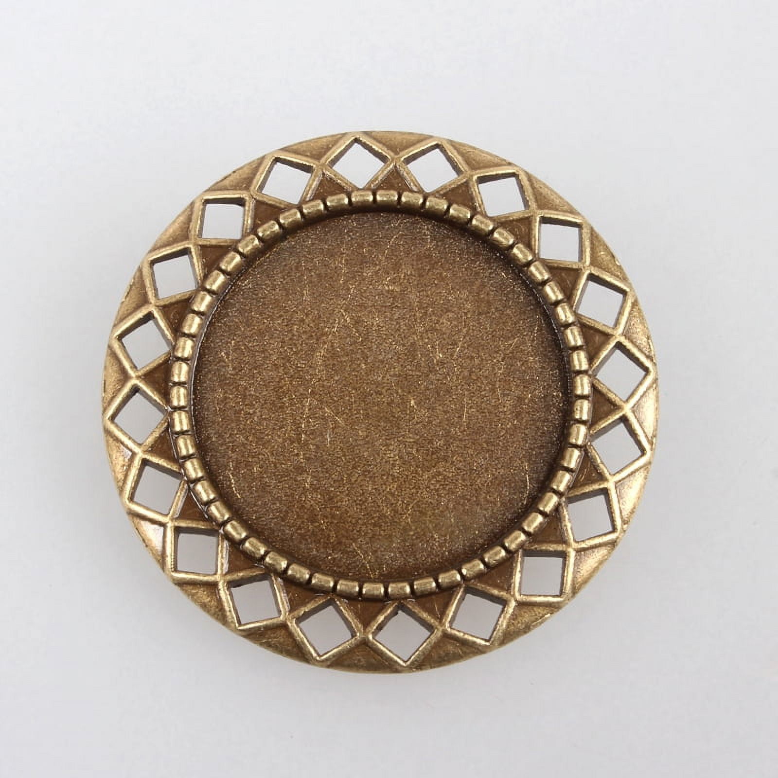 10pc Vintage Alloy Brooch Cabochon Bezel Settings with Iron Pin Brooch ...