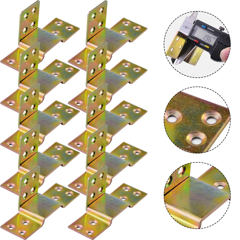 10pc Wood Bed Rail Metal Bracket Fastener Fitting Furniture Connector ...