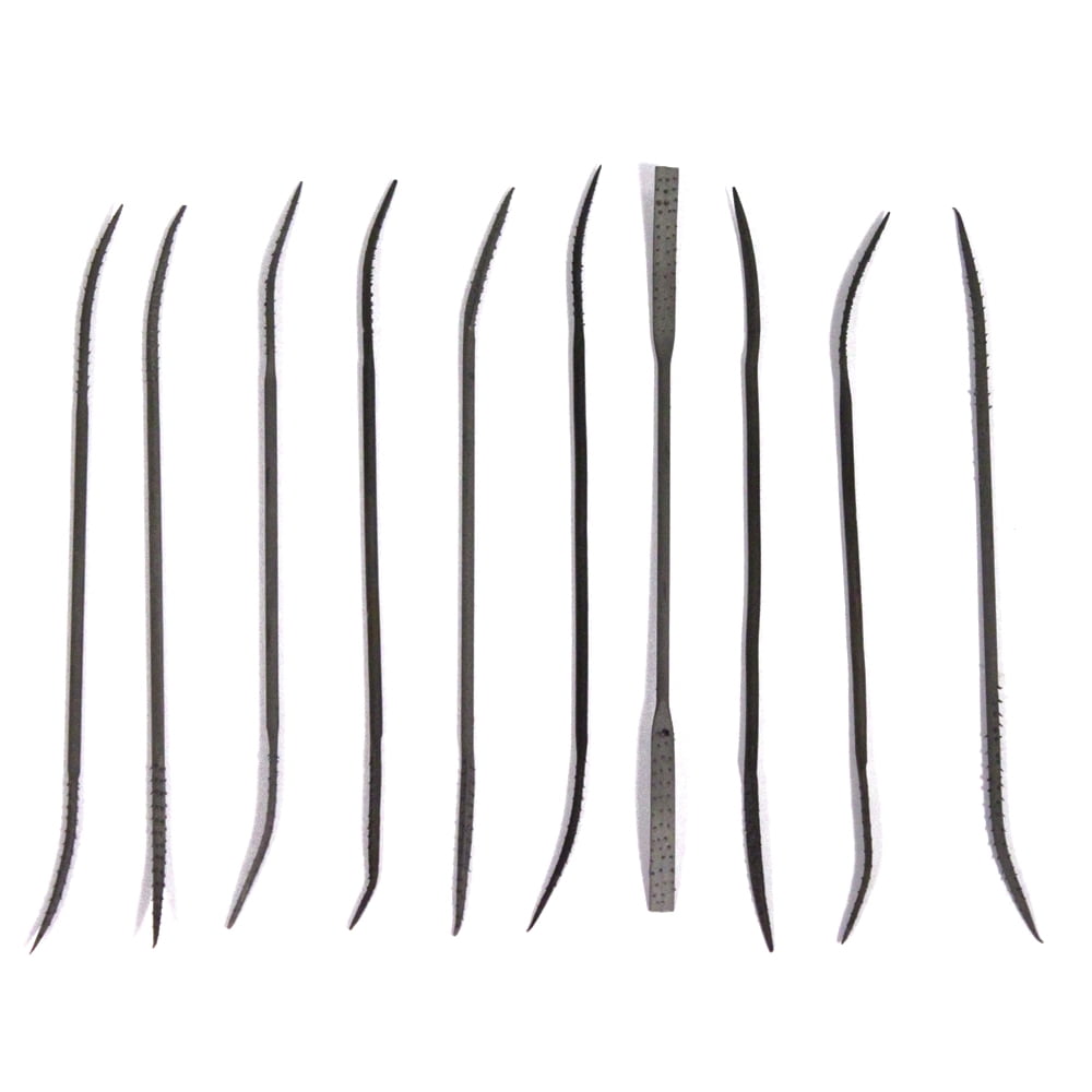 10pc Wood Rasp Fine Cut Riffler File Set Double Ended Bearing Steel ...
