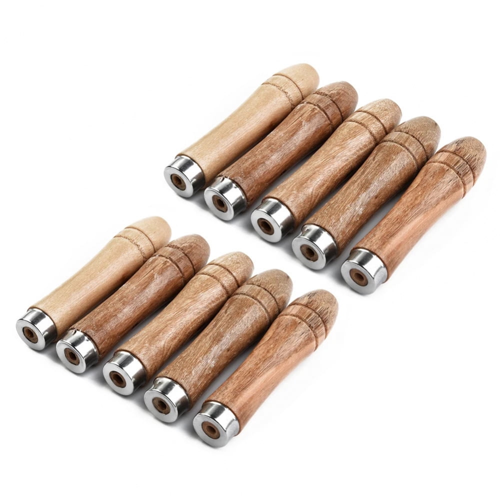 10pc Wooden File Handle Replacement Strong Metal Collar For File Craft ...