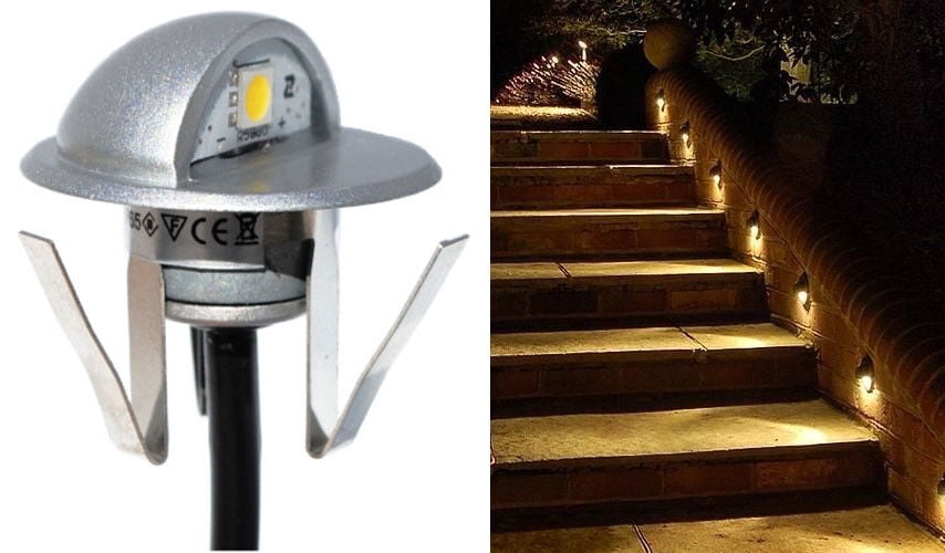 10pc set 12V Half Moon Outdoor Garden Stair Path Flat In LED Deck Step ...