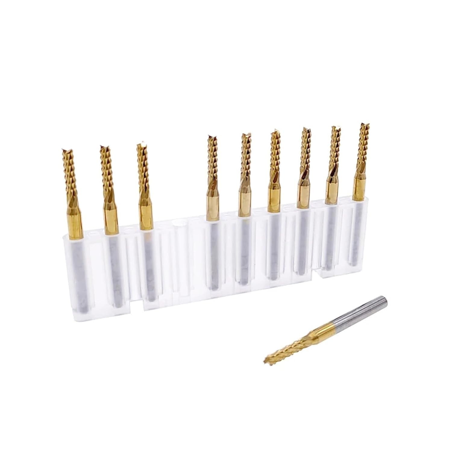 10pcs 0.6-3.175mm PCB Machine Engraving Bit End Mill Milling Cutter for ...