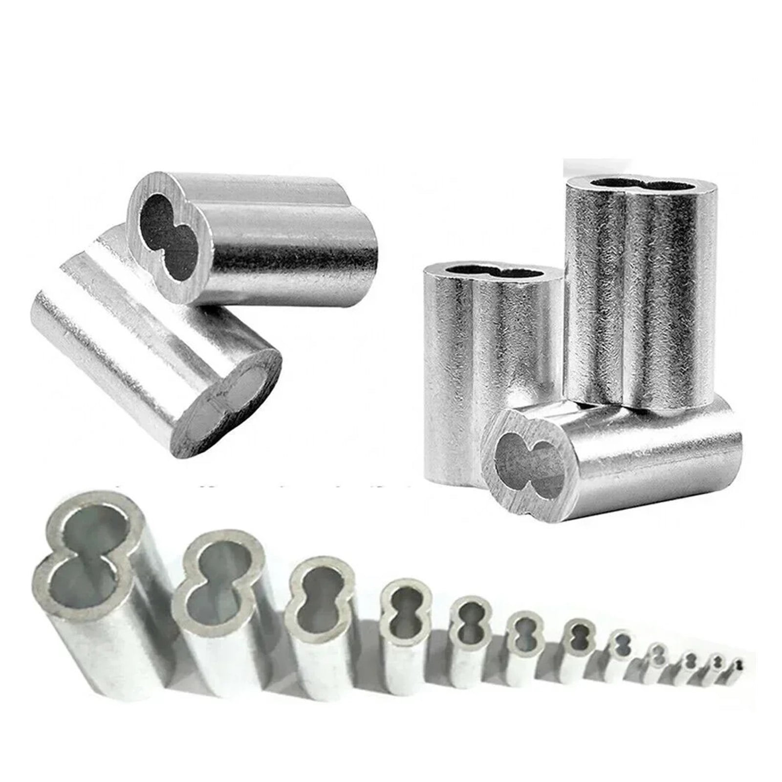 10pcs 1-12mm Double Hole Aluminium Cable Crimp Ring Sleeve For Cable ...