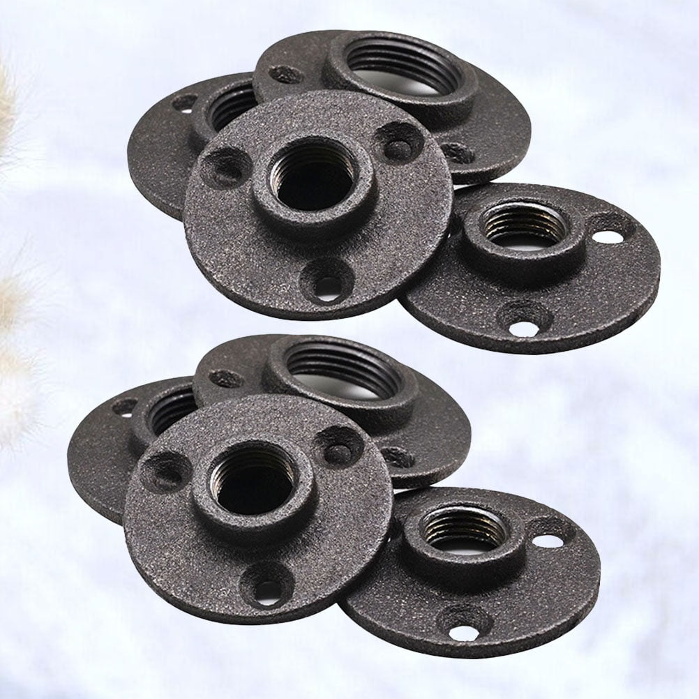 10pcs 1/2 Inch Malleable Threaded Floor Flange Iron Pipe Fittings Wall ...