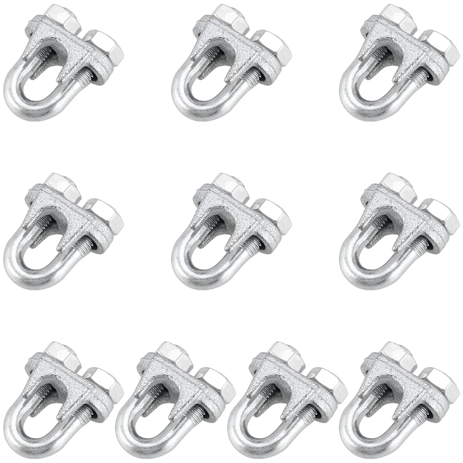 10pcs 1/2" Stainless Steel Wire Rope Clamps U-Bolt Saddle Fastener ...