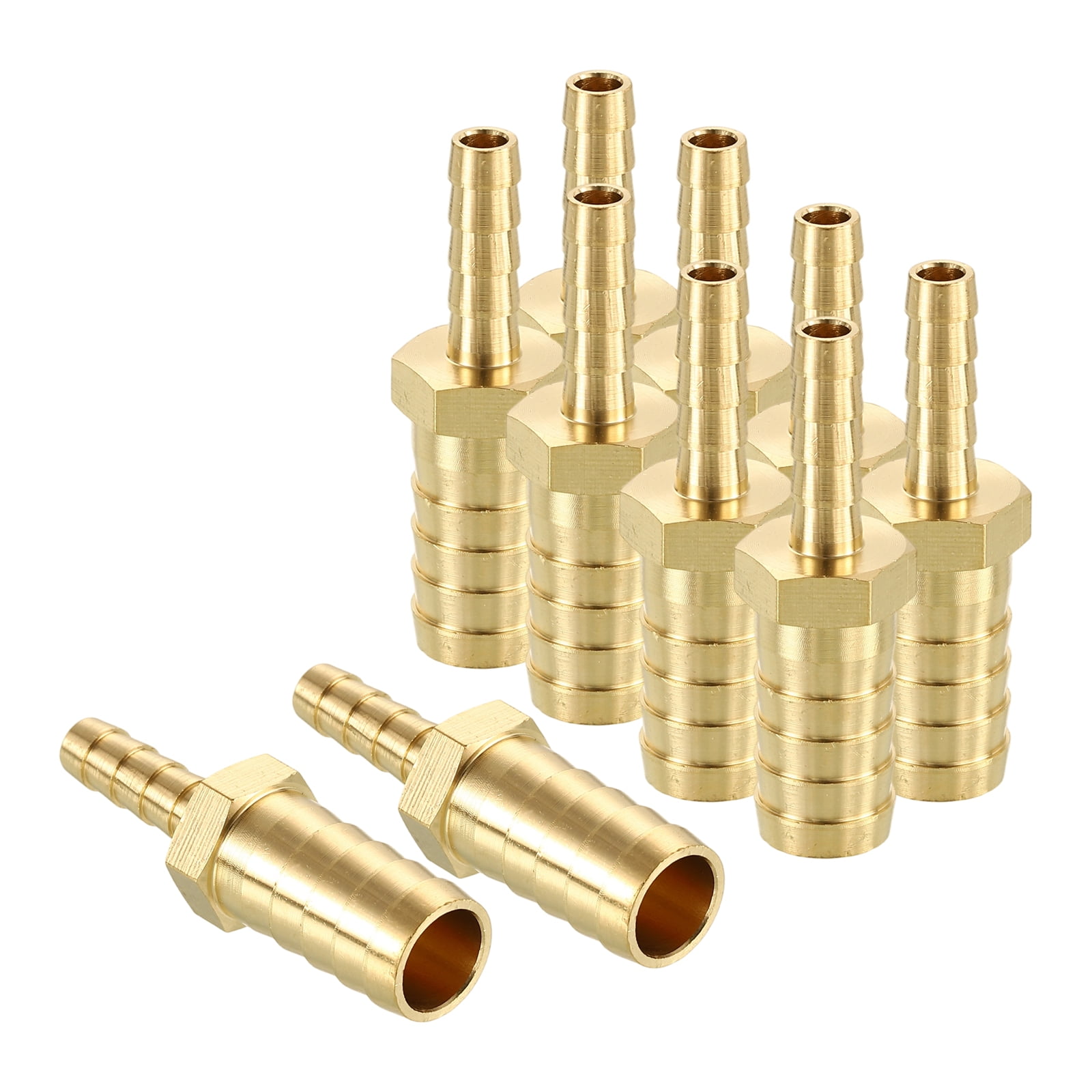 10pcs 1/2" To 1/4" Brass Hose Barb Fitting Metals Splicer Mender for 3D ...