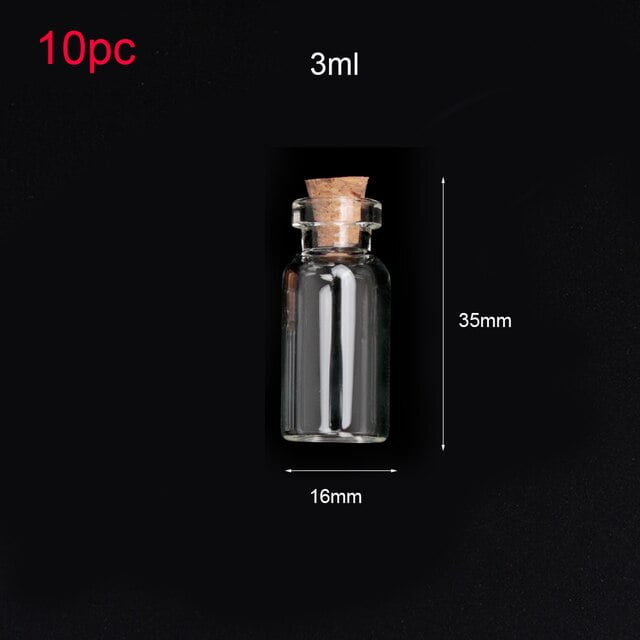 10pcs 1-20ml Small Fancy Empty Glass Bottle Wishing With Corks Stopper ...