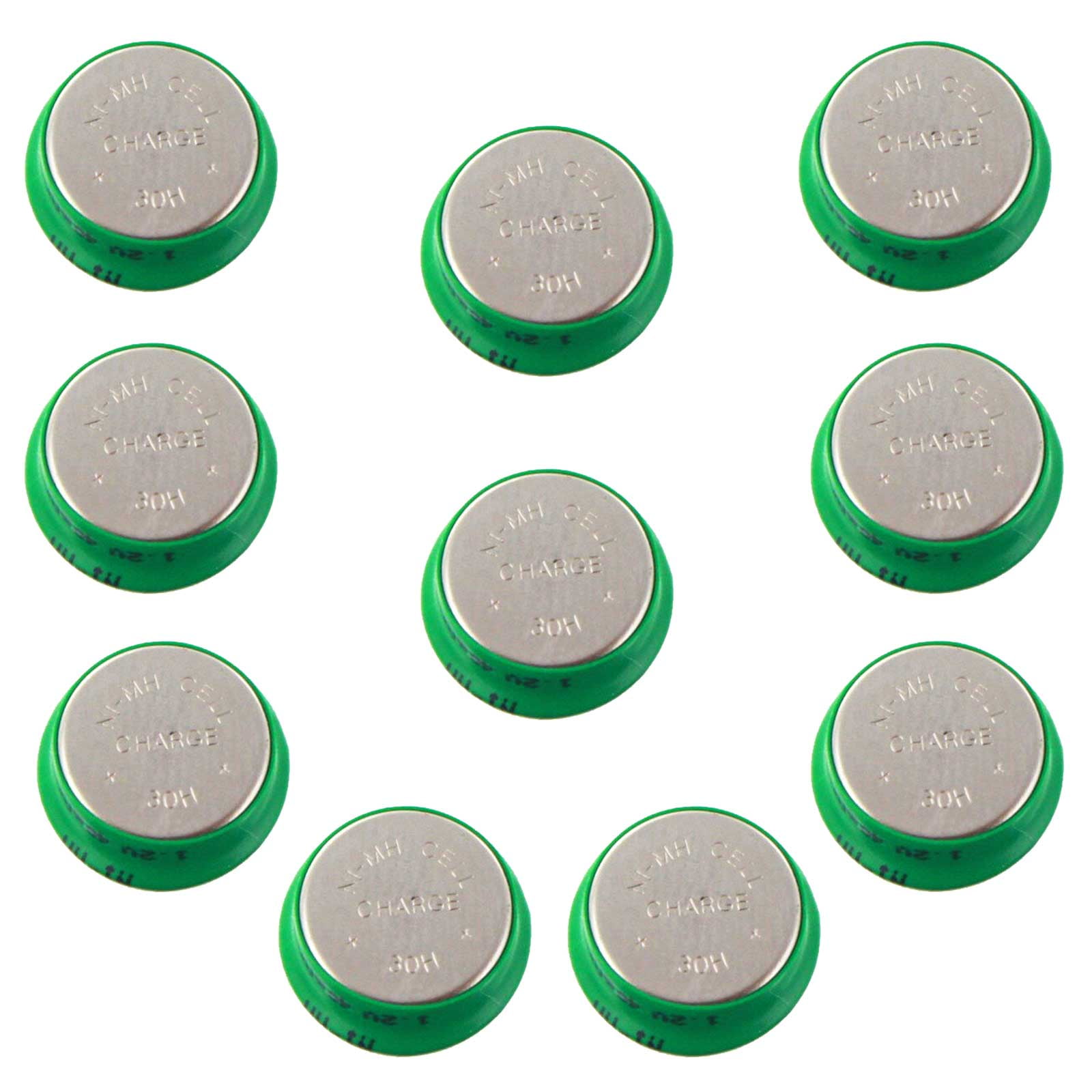 10pcs 1.2V Assembly Cell Rechargeable Battery 40mAh NiMH Flat Top Cell ...