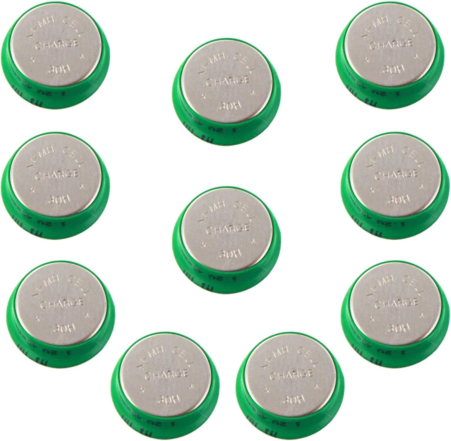 10pcs 1.2V Assembly Cell Rechargeable Battery 40mAh NiMH Flat Top Cell ...